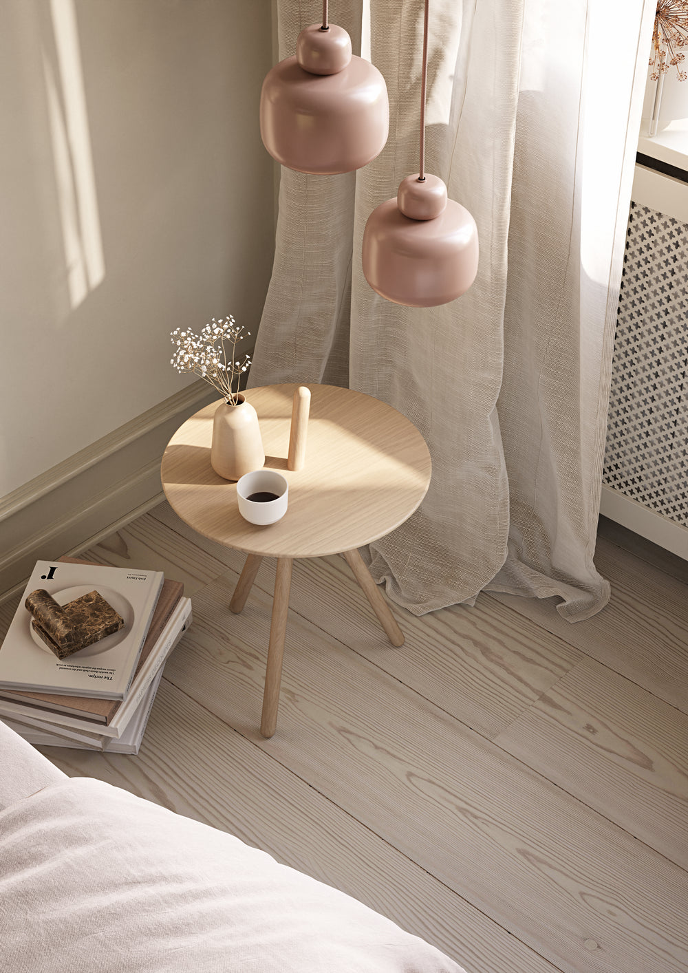 Come Here side table - White pigmented oak