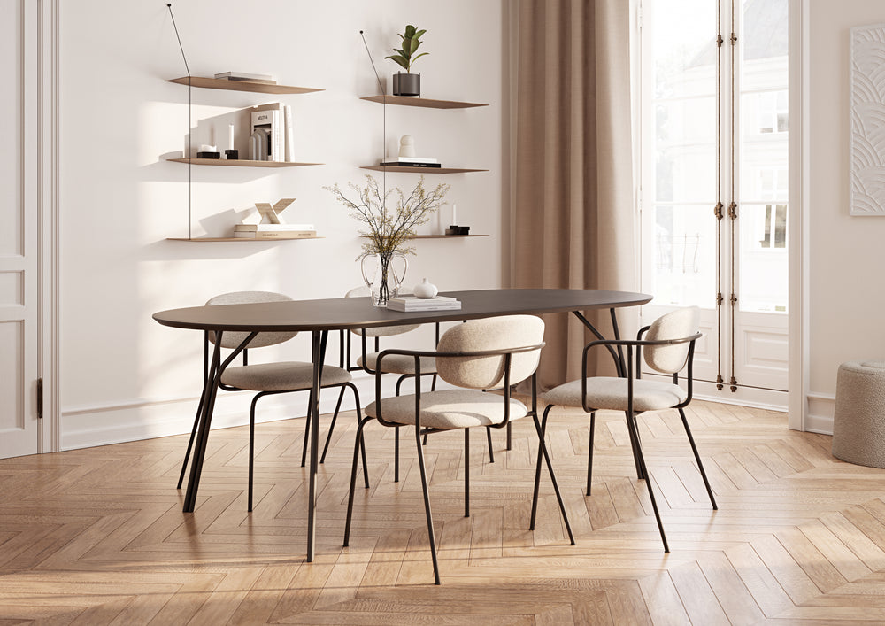 Tree dining table (220 cm) - Charcoal black/black