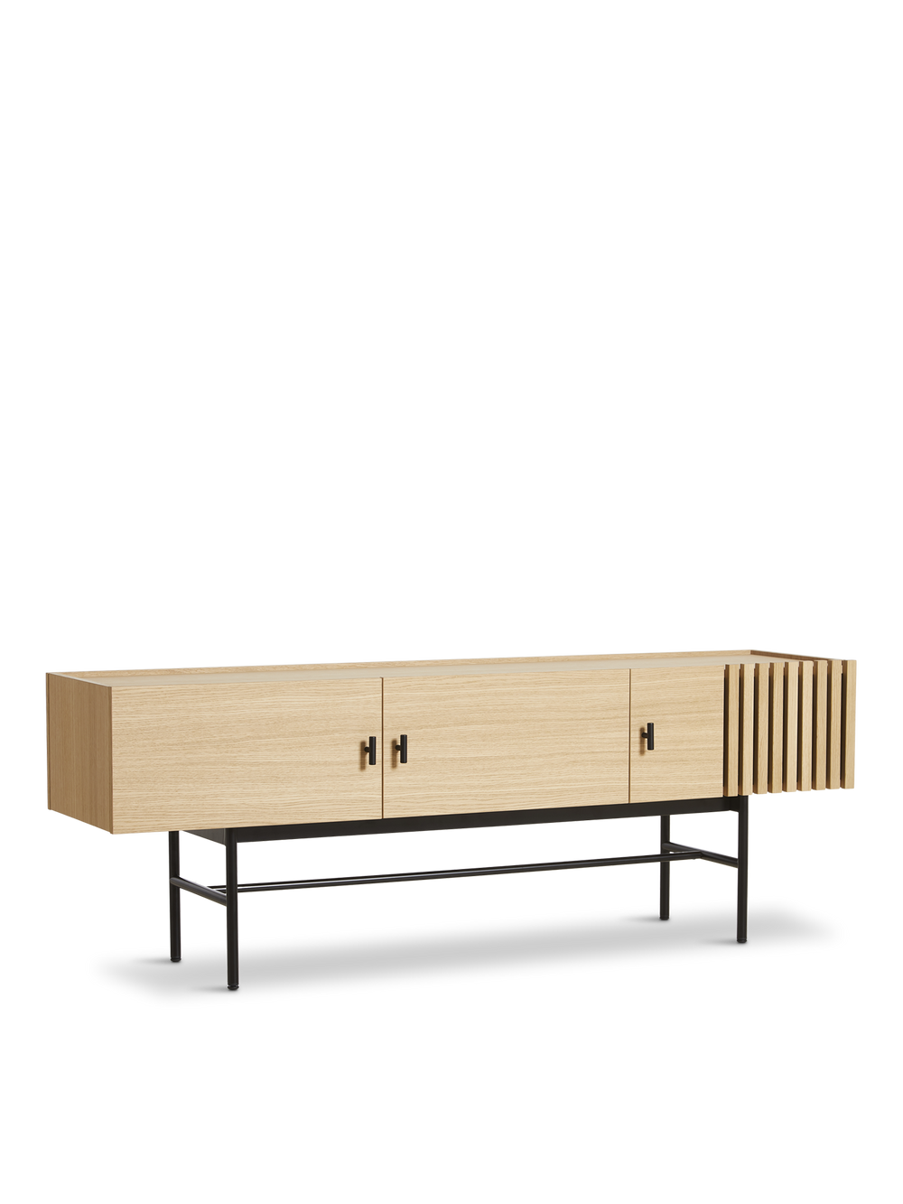 Array low sideboard (150 cm) - White pigmented oak